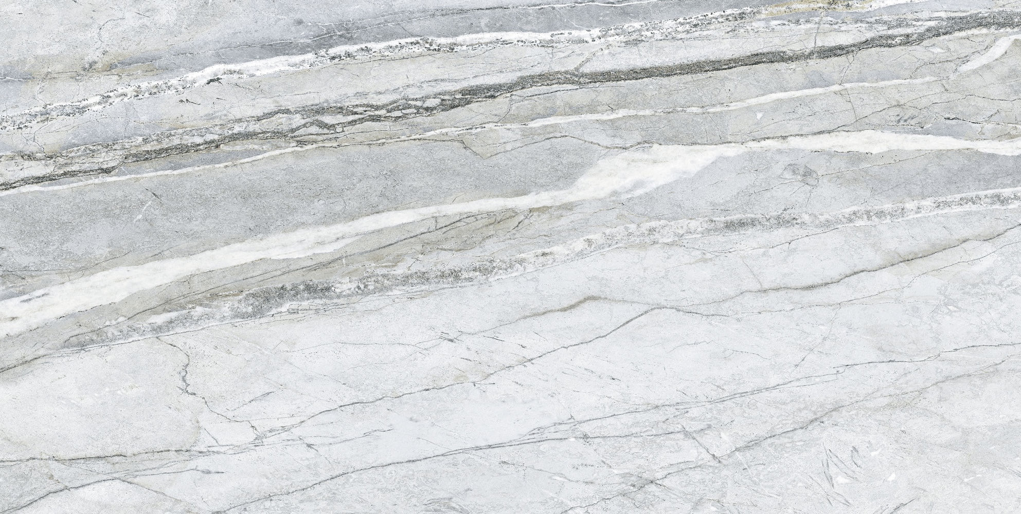 Ghani PG-12064 Long Vein White (3 Face) Gloss Porcelain Tile - 60x120 – Zatile